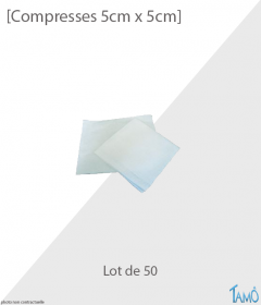 50 COMPRESSES TISSÉES STÉRILES - 5cm x 5cm