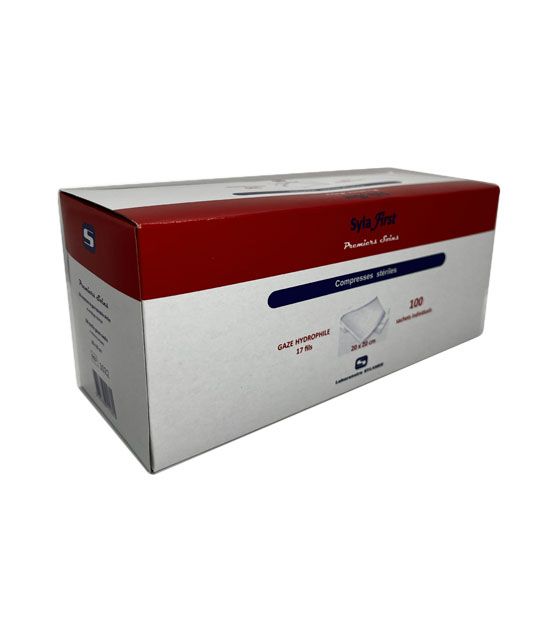 100 Compresses Tissées Stériles - 10cm x 10cm