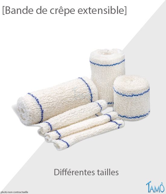 BANDE CRÊPE ÉLASTIQUE - Lisières bleues
