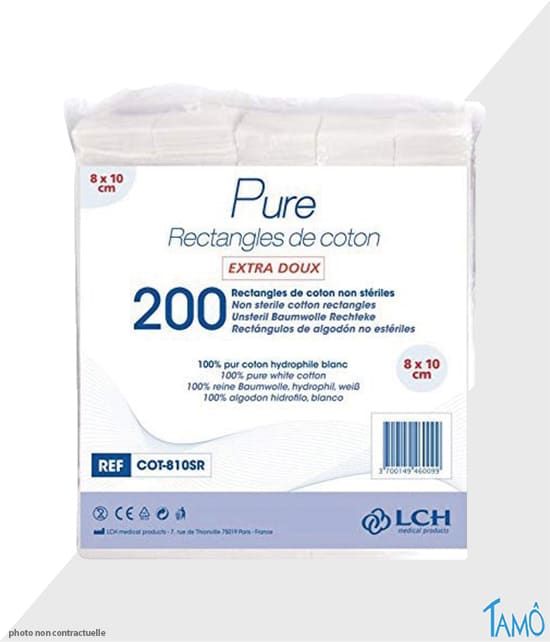 Sachet de coton en rectangle (8 cm x 10 cm) - Tamô